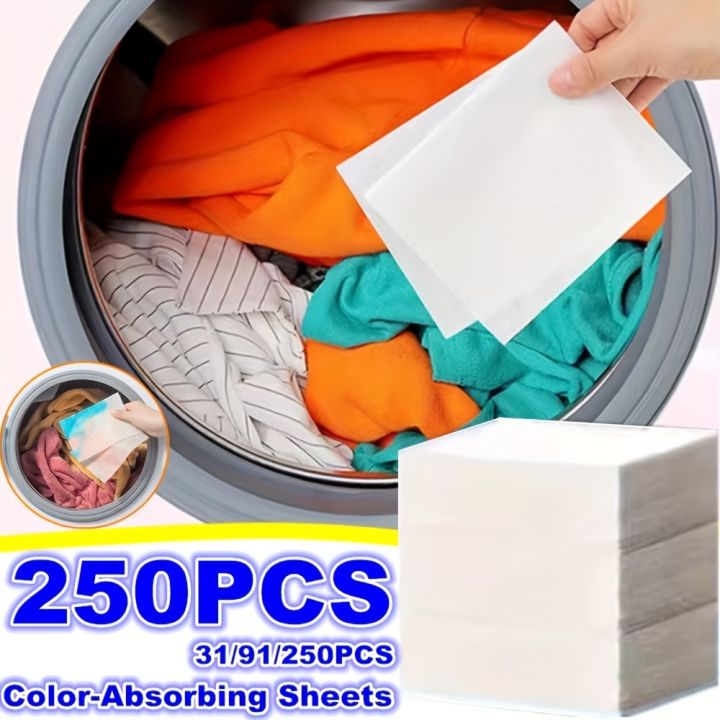 250Pcs Laundry Color Absorbing Paper Anti-dyeing Laundry Tablets for ...
