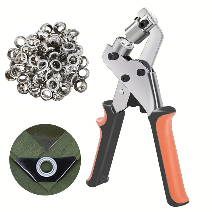 Grommet Tool Kit Handheld Hole Punch Pliers Portable Grommet Hand Press ...