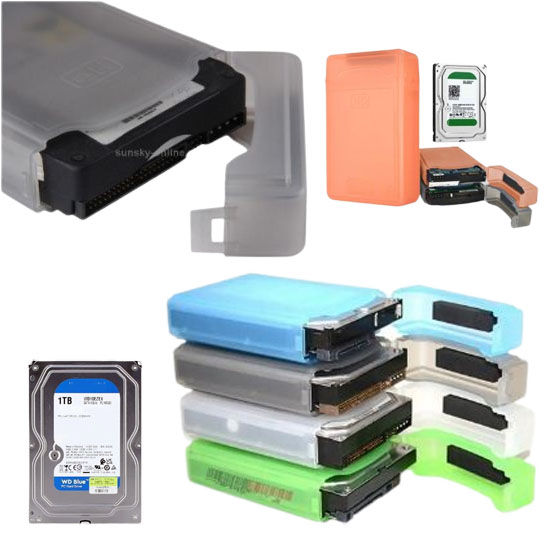 3.5 IDE SATA HDD hard drive disk plastic storage box case enclosure ...