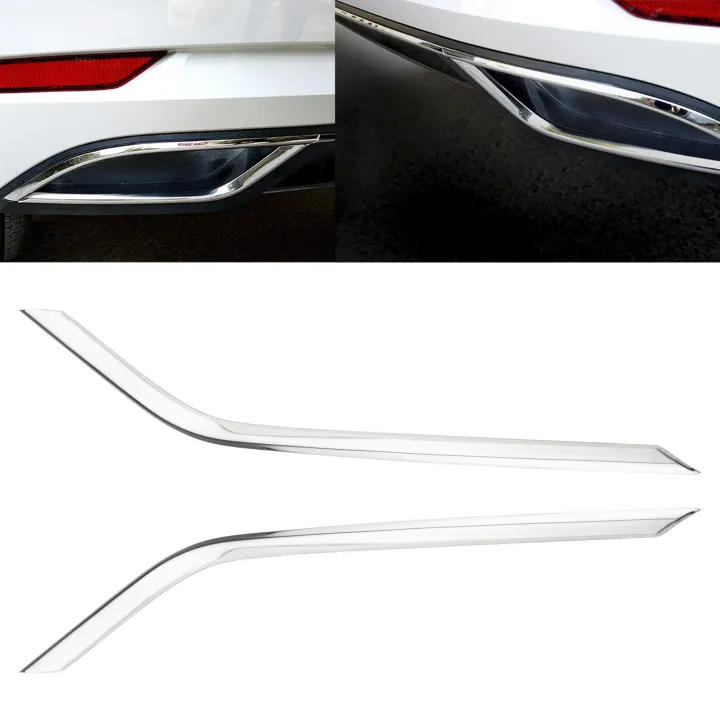 1 Pair Rear Bumper Trim Bezels Stainless Steel Chrome Left and Right ...