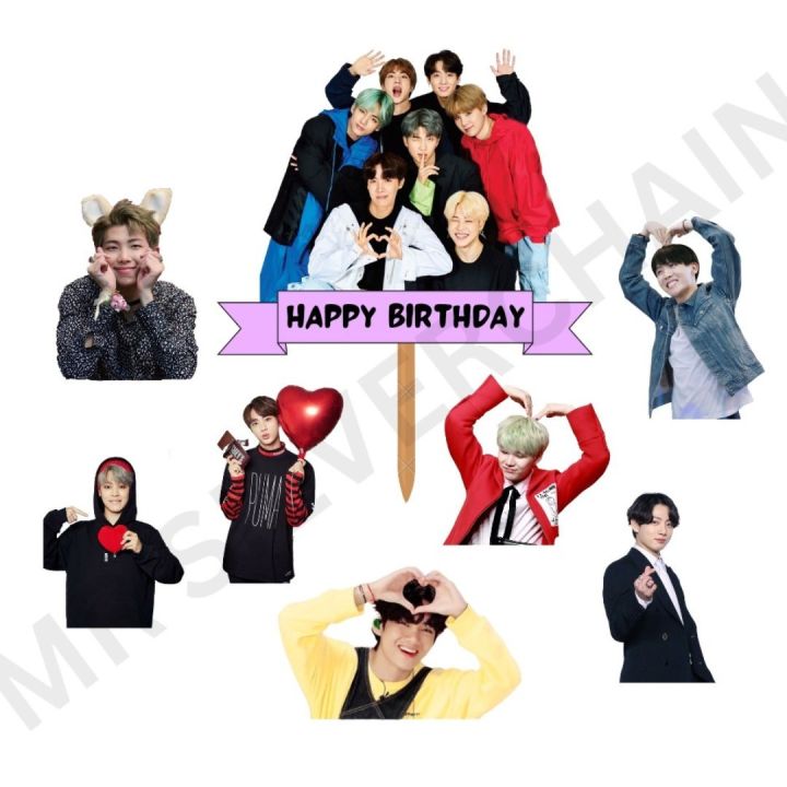 BTS Cake Toppers - Korea Kpop Band Bangtan Boys Cake / Cupcake Toppers ...