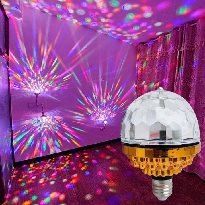 E27 Rotating Stage Lights Mini LED Disco Lamp RGB Home Party Light ...