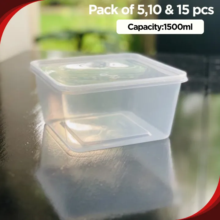 1500ml Square Disposable Plastic Boxes for Food Packing and Food ...