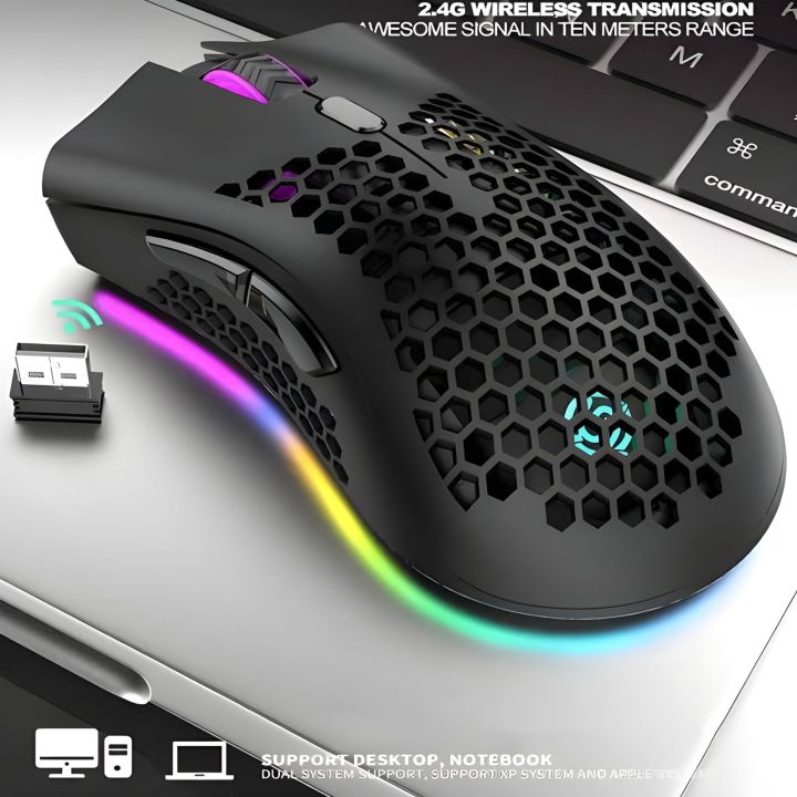 Bengoo KM_1 Wireless Rechargeable Gaming Mouse With RGB Lighting And ...