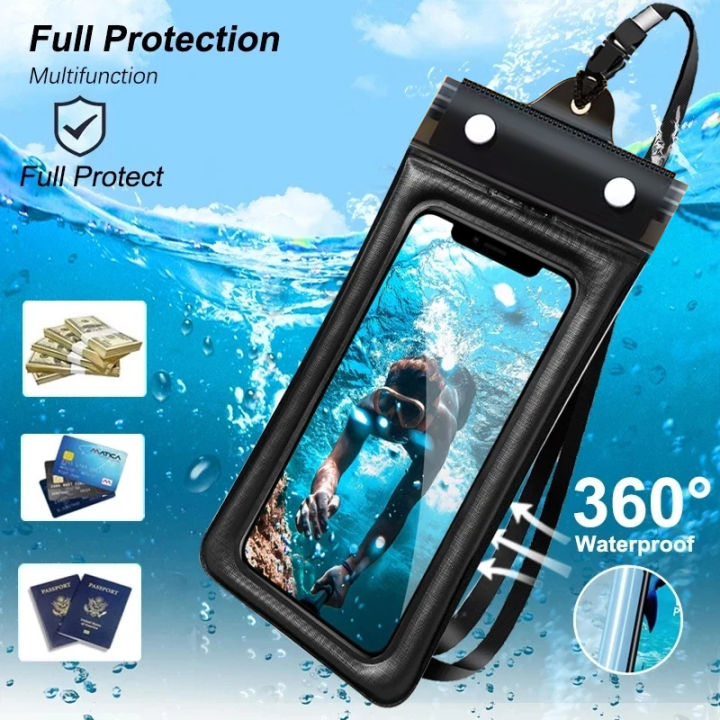 Universal Floating Airbag Phone Pouch Waterproof Swim Bag For iPhone 16 ...