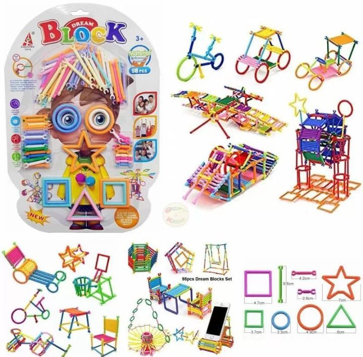 RAFA SHOP Fun Plastic Dream Blocks - 98 pcs Fun Plastic Dream Blocks ...