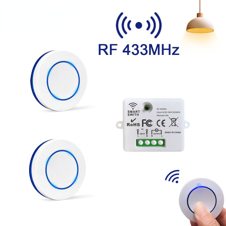 Smart Switch 433MHz Wireless Remote Control 10A 100-240V Relay ...