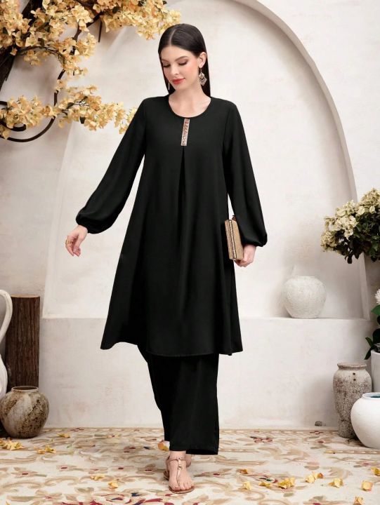 Solid Elegant 2 PC Dress For Girls Women's Wear | Daraz.pk