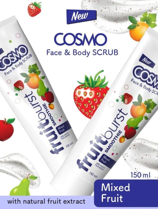 COSMO UAE MIXED FRUIT FACE & BODY SCRUB 150 ML | Daraz.pk