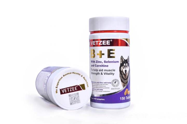 VETZEE B PLUS E 150 TABLETS WITH ZINC SELENIUM AND CARNITINE FOR DOGS ...