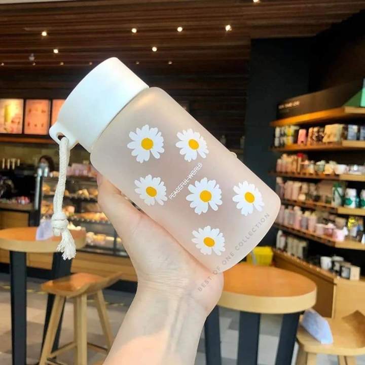 500ml Plastic Water Bottles Daisy Transparent Bottle Outdoor Sports ...
