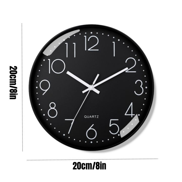 20cm/8 Inch Modern Simple and Minimalist Wall Hung Clock Silent Non ...