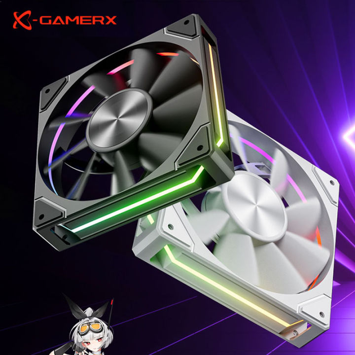 X-GAMERX A12 Computer Chassis Fan 12cm ARGB 4 Pin PWM Quiet Cooling Fan ...