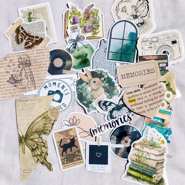 30 pcs Vintage Aesthetic Stickers | Stickers for journaling, mobile ...