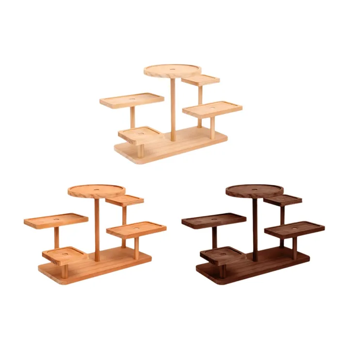 Display Riser Desktop Cabinet Organizer Wood Display Stand Shelf for ...