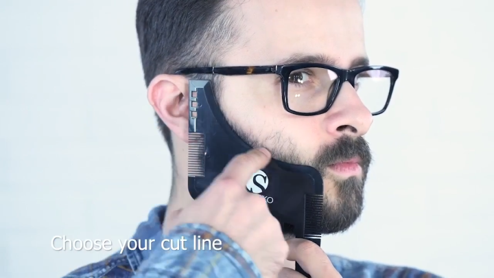 New 2-in-1 Transparent Beard Grooming Comb Template for Precise Line ...
