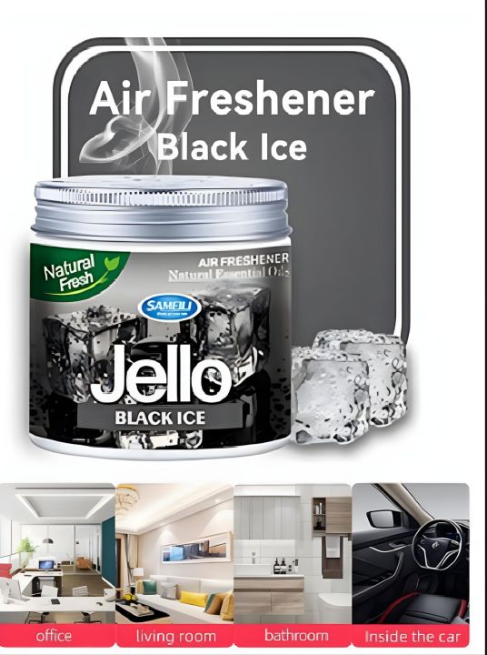 Jello Car Air Freshner 220gm - Black Cool Ice Flavor For Car, Homes ...