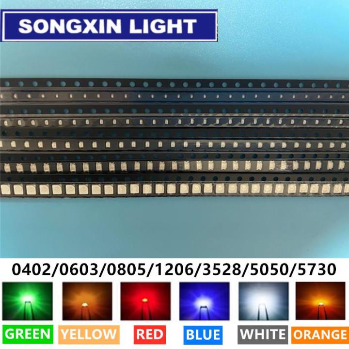 0402 0603 0805 1206 3528 5050 5730 3020 3014 4014 SMD LED Red Yellow Green White Blue Orange ...