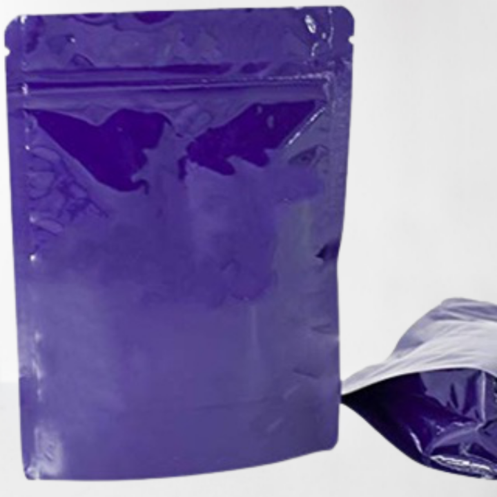 Solid foil ziplock Stand Up Pouches shiny purple (50/pack) | Shop.com.mm