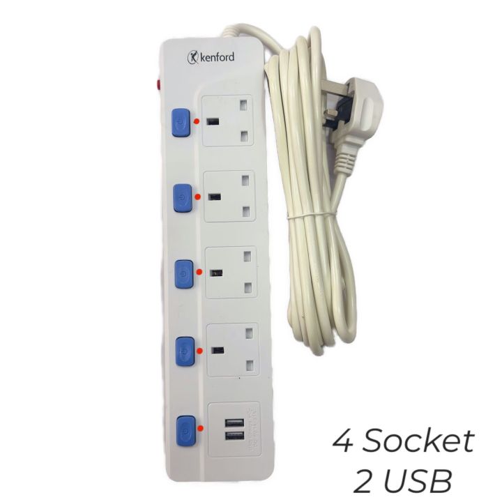 Kenford Power Socket Extension and USB 13 Amps Led Indicator Over Load ...