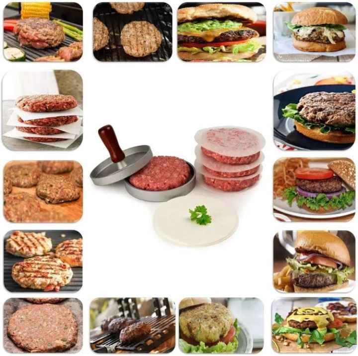Heavy Duty Non Stick All Metal Burger Patty Press Chicken Beef Steak ...