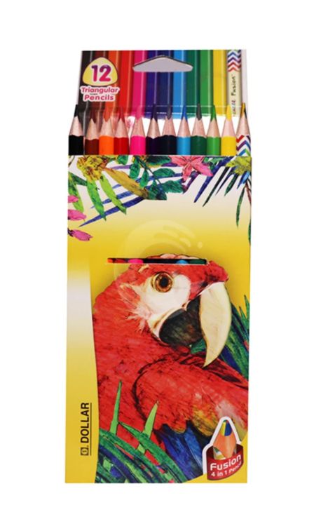 Wow LED Pencil Colours – 12-Piece full -Colored Triangle Shaped Pencils ...