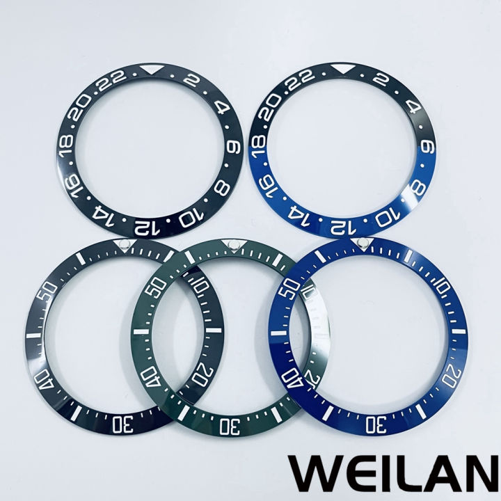 40mm SEA Ceramics Bezel Black Blue Green Sloping Diving Watch Insert ...