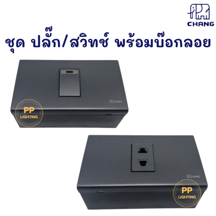 Chang set of 1 outlet plug/switch and Black float Bolt | Shop.com.mm