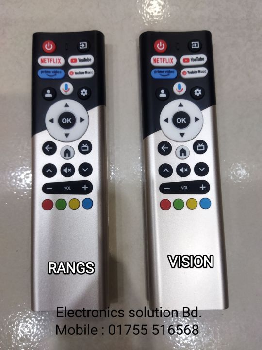 RANGS/VISION 4K Android LED TV Voice Control Remote. | Daraz.com.bd