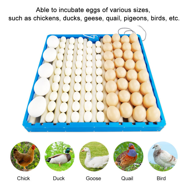 Automatic 360 Degree Rotary Egg Turner Roller Tray 70-108 Eggs Hatching ...