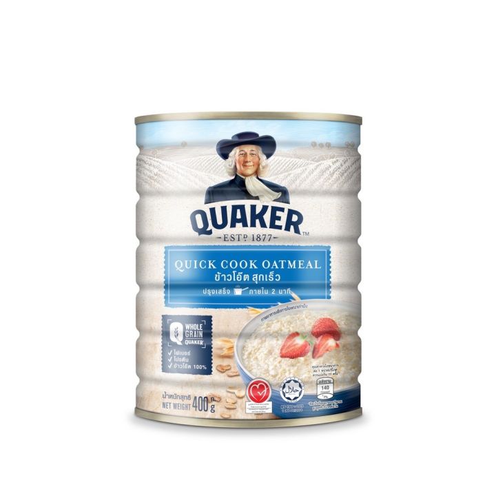 Quaker quick cook oatmeal canned 400g | Shop.com.mm