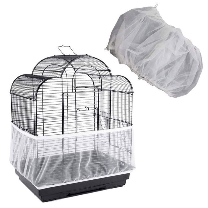 Mesh Bird Cage Cover Shell Skirt Net Easy Cleaning Catcher Guard Bird ...