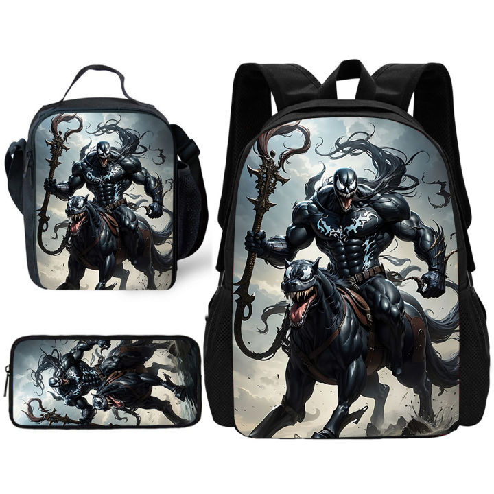 Child School Cartoon S-superhero Venoms Backpack with Lunch Bags ...