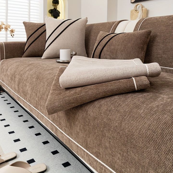 [Heavy Non-Slip Sofa Protector Classic] Luxurious Chenille Sofa Cover ...