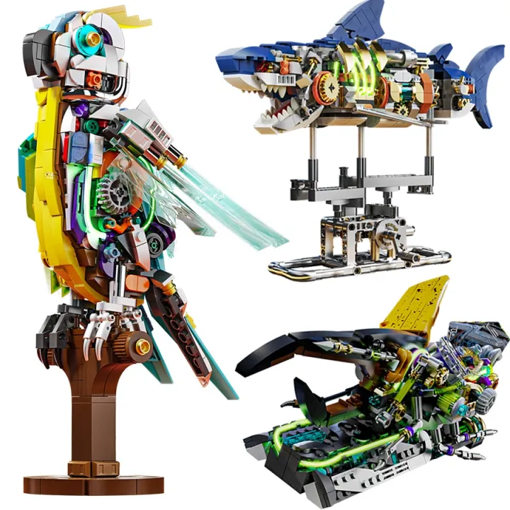 Technical Mechanical Shark Building Blocks Beetle Parrot Animal Insect ...