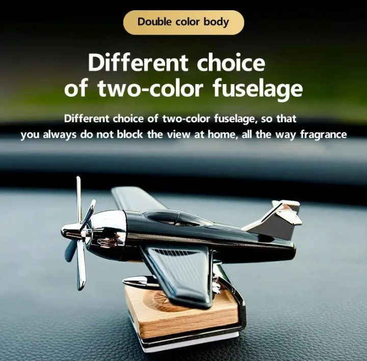 Car Essential Oil Diffuser Solar Airplane Air Freshener Wooden Base ...