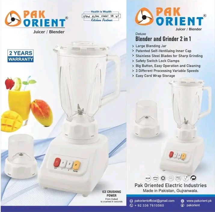 Pak Orient 2 in 1 juicer blender and grinder machine | A+ Quilty-Pure ...