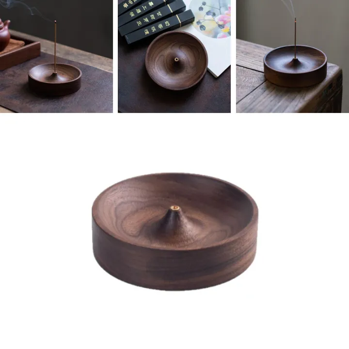 North American Black Walnut Solid Wood Incense Stick Tea Ceremony Round ...