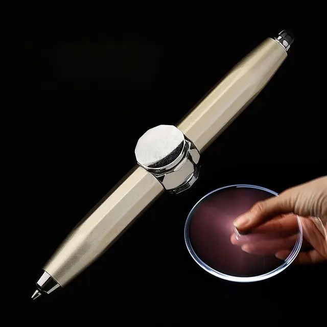 LED Spinning Pen Ball Gyro Pen Fidget Spinner Hand Top Glow In Dark ...