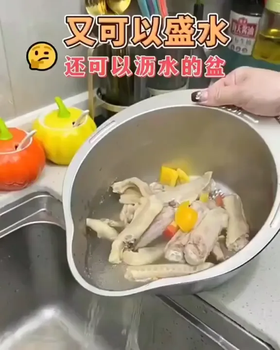 KesaPlan Rice Washer Strainer Bowl, 4-in-1 Washer Bowl Stainless Steel ...