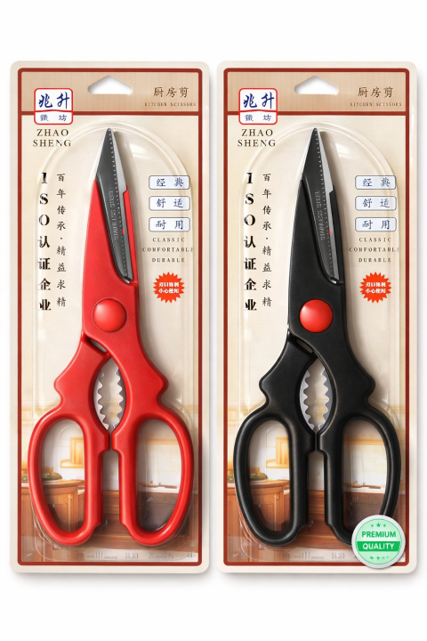 Stainless Steel Kitchen Scissors – Multi-Function Fish Cutter & Walnut ...