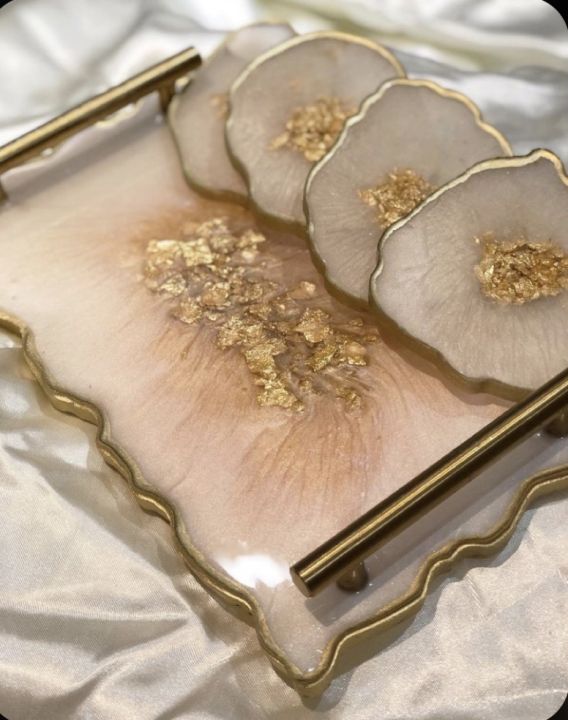 Resin tray marble effect | Daraz.pk