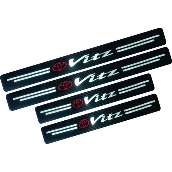 4 Pieces CustomizedCarbon Fiber Door Threshold Sill Decals for vitz ...