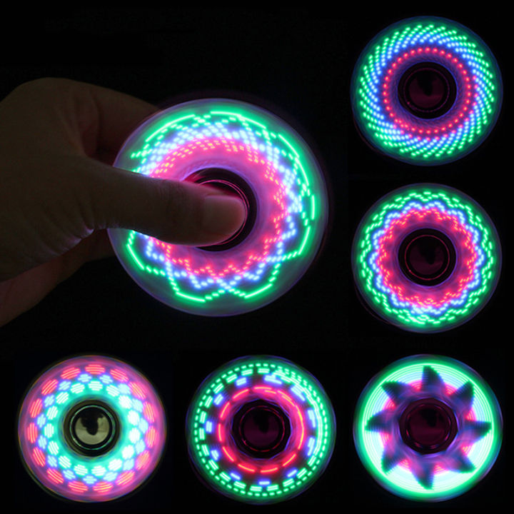 6colors Creative LED Light Luminous Fidget Spinner Changes Hand Spinner ...