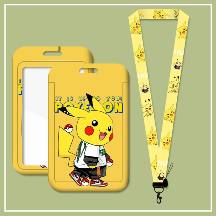 New Cartoon Pokemon Pikachu Keychain Gengar Neck Strap Id Card Badge ...