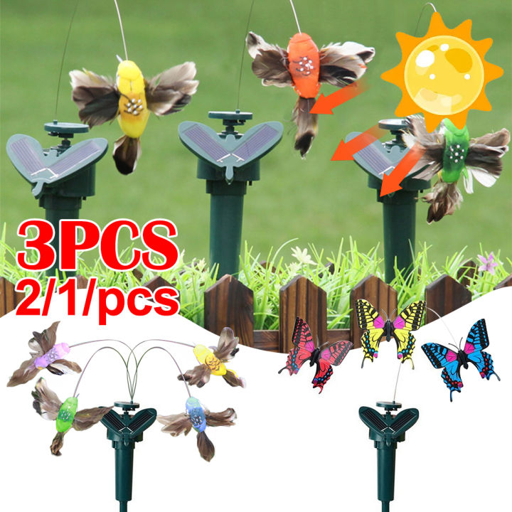 1-3pc Solar Powered Dancing Fluttering Butterflies Garden Decoration ...