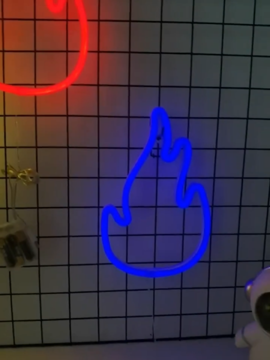 Aesthetic Blue Flame Fire Neon light with Beautiful Design and so ...