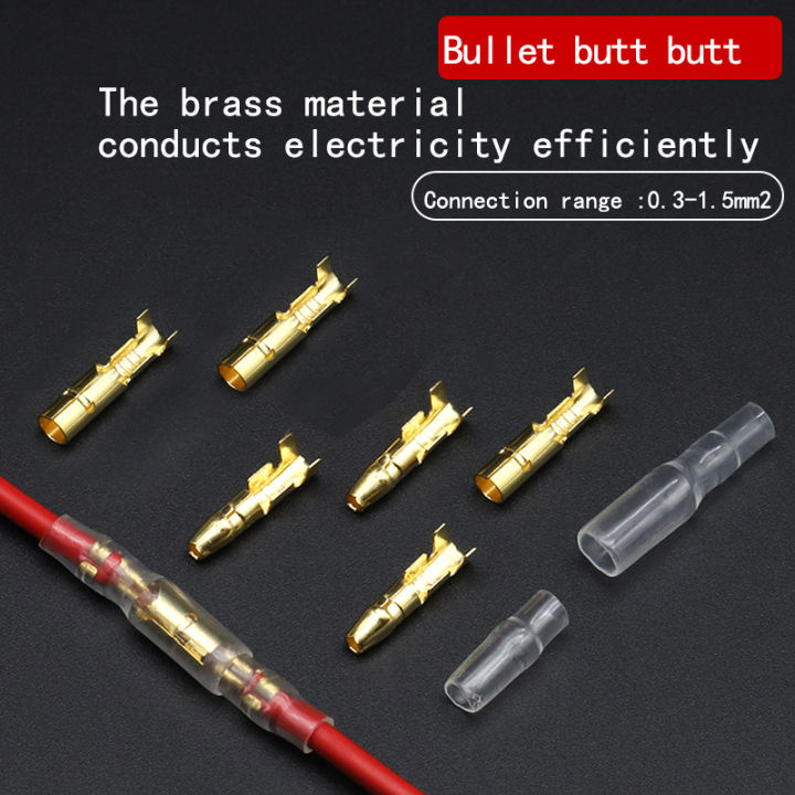 200PCS 50 Set Male Female Motorcycle Bullet Connector Socket Classic ...