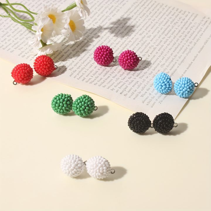 Bohemian Handmade Beaded Stud Earrings For Women Ethnic Geometric ...