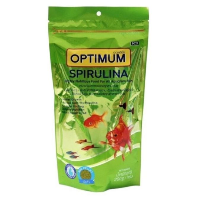 OPTIMUM FISH FOODD SPIRLUINA 100gm Green color - HIGH QUALITY FOOD ...
